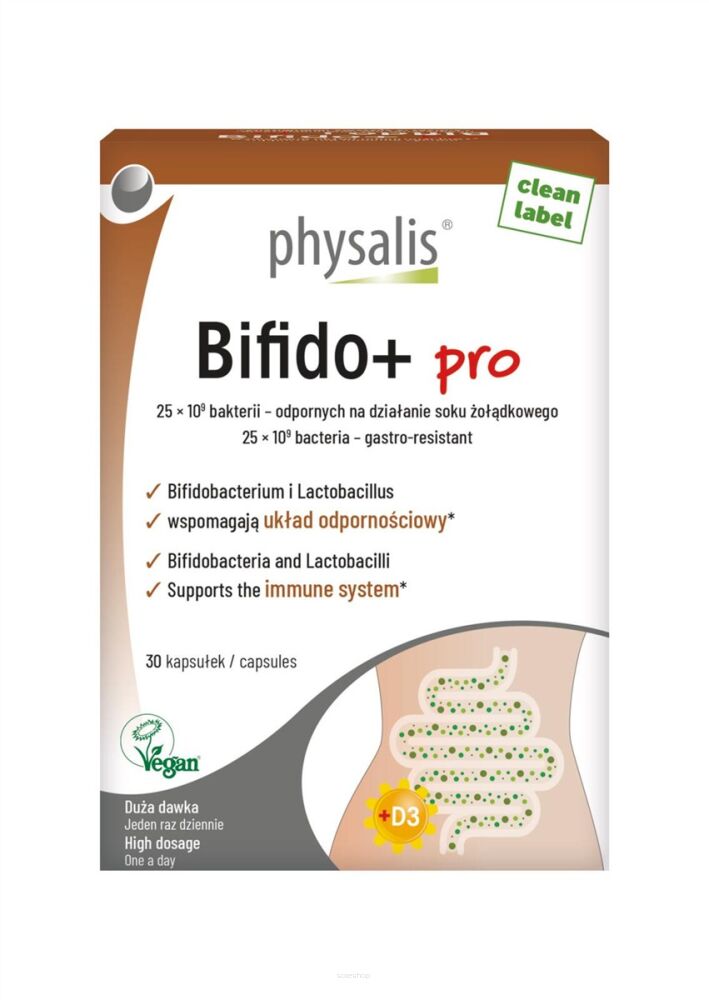 KAPSUŁKI NA ODBUDOWĘ FLORY JELIT (BIFIDO+ PRO) 30 szt. - PHYSALIS